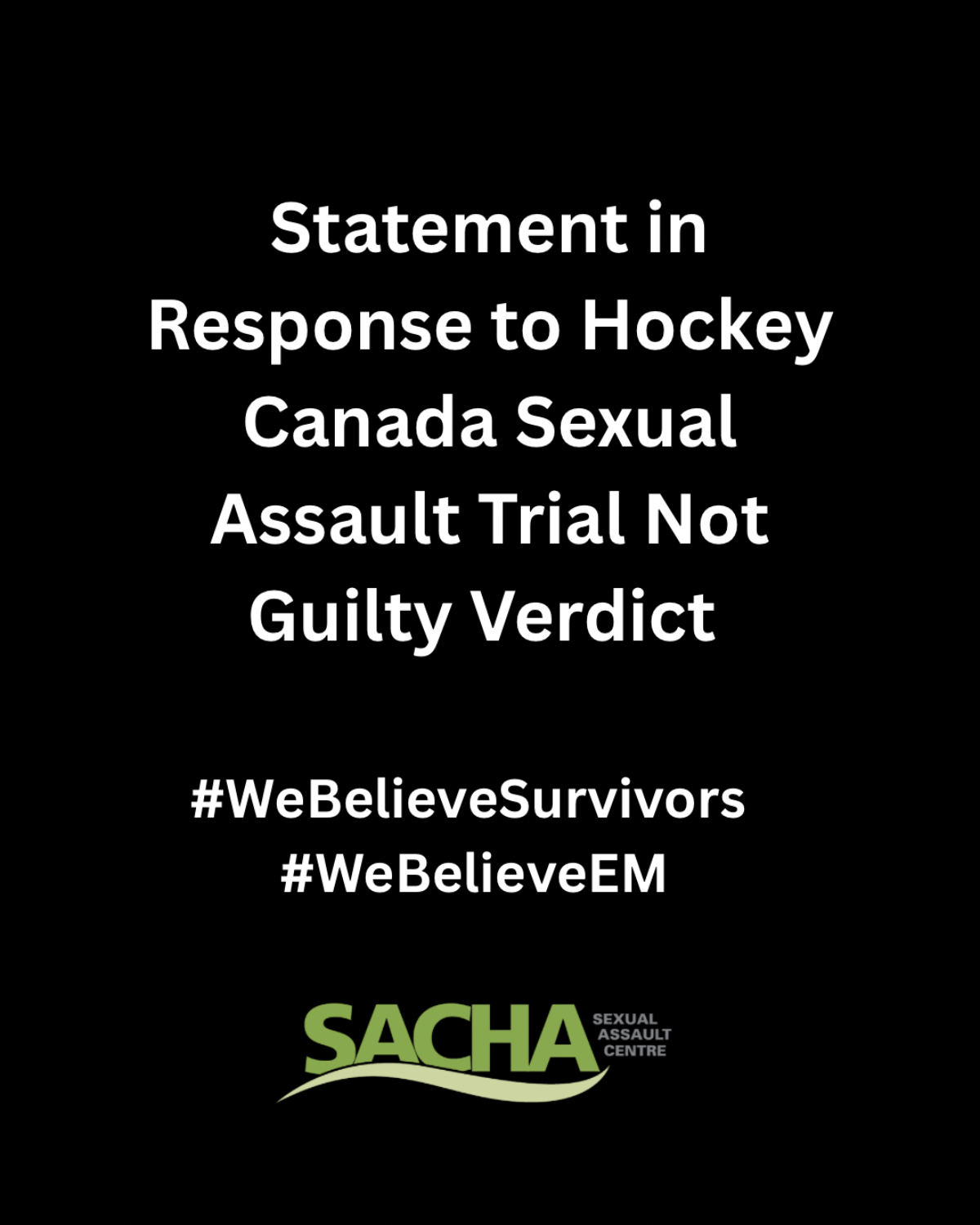 Statement in response to Hockey Canada sexual assault trial verdict – SACHA